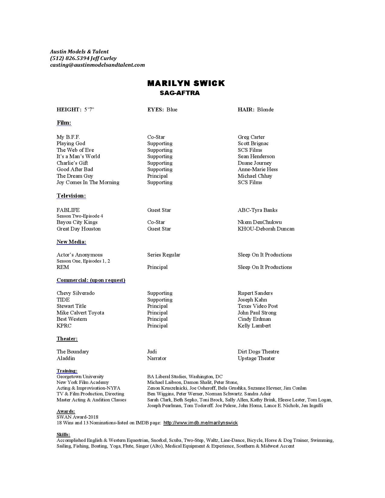 About - Marilyn Swick